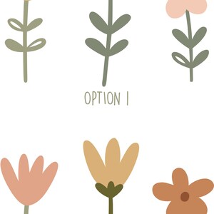 Wildflower Fabric Wall Decals, Boho Floral Decals for Girls Nursery ...