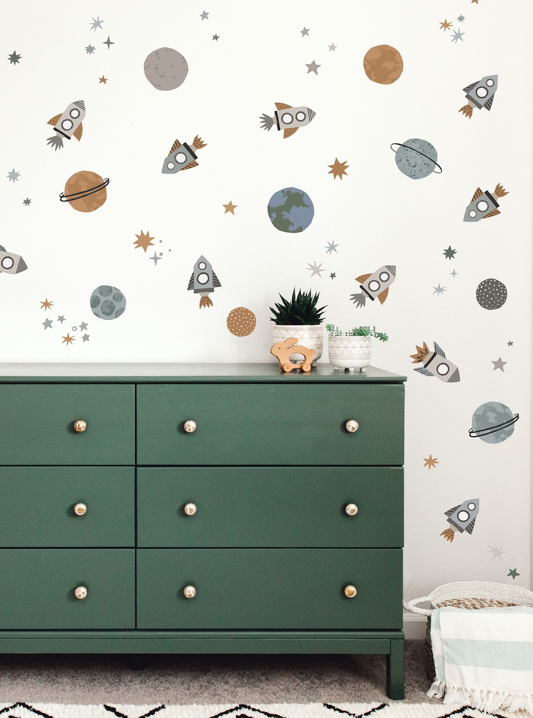 Space Ship Wall Decals, Space Stickers, Solar System Decals, Rocket ...