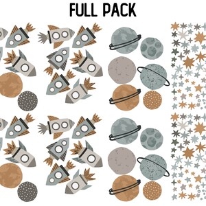 Space Ship Wall Decals, Space Stickers, Solar System Decals, Rocket ...