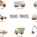 Boho Neutral Colored Vehicle Wall Decals, Construction Wall Decals, Car ...