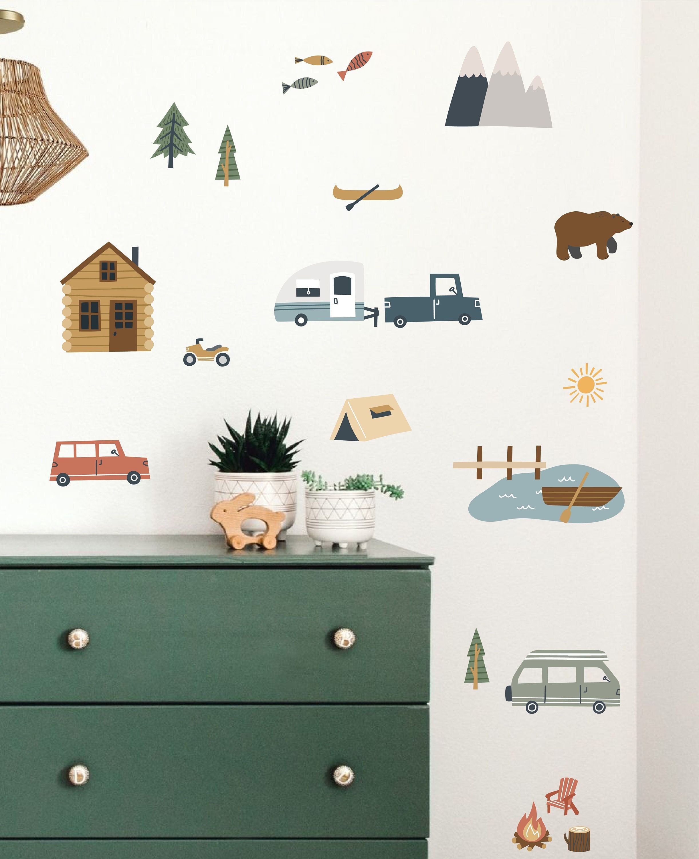 Pastel Vehicle Wall Decals, Forest Animals Wall Decals, Car Wall Decals ...