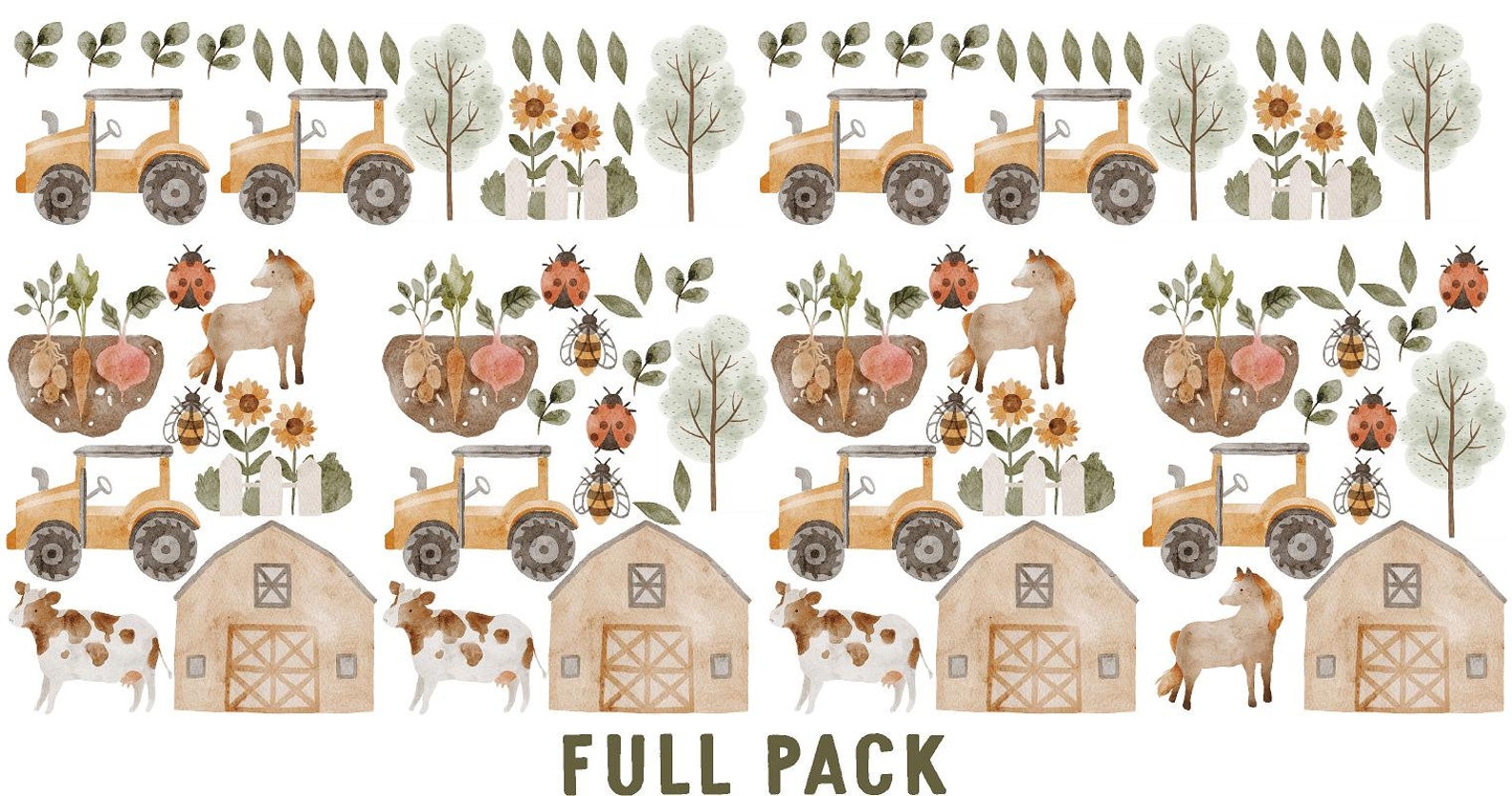 Farmers Grow Nursery Wall Decals, Tractor Decals, Farming Wall Stickers ...