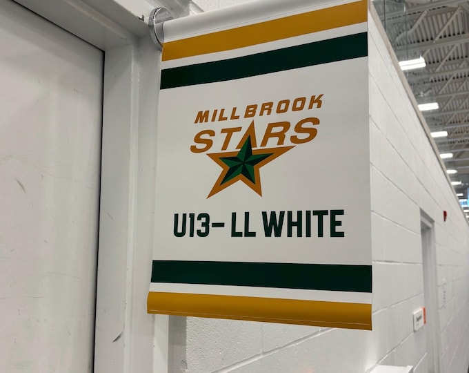 Custom Magnetic Team Locker Room Door Flag - Hockey Team Flag - Change ...