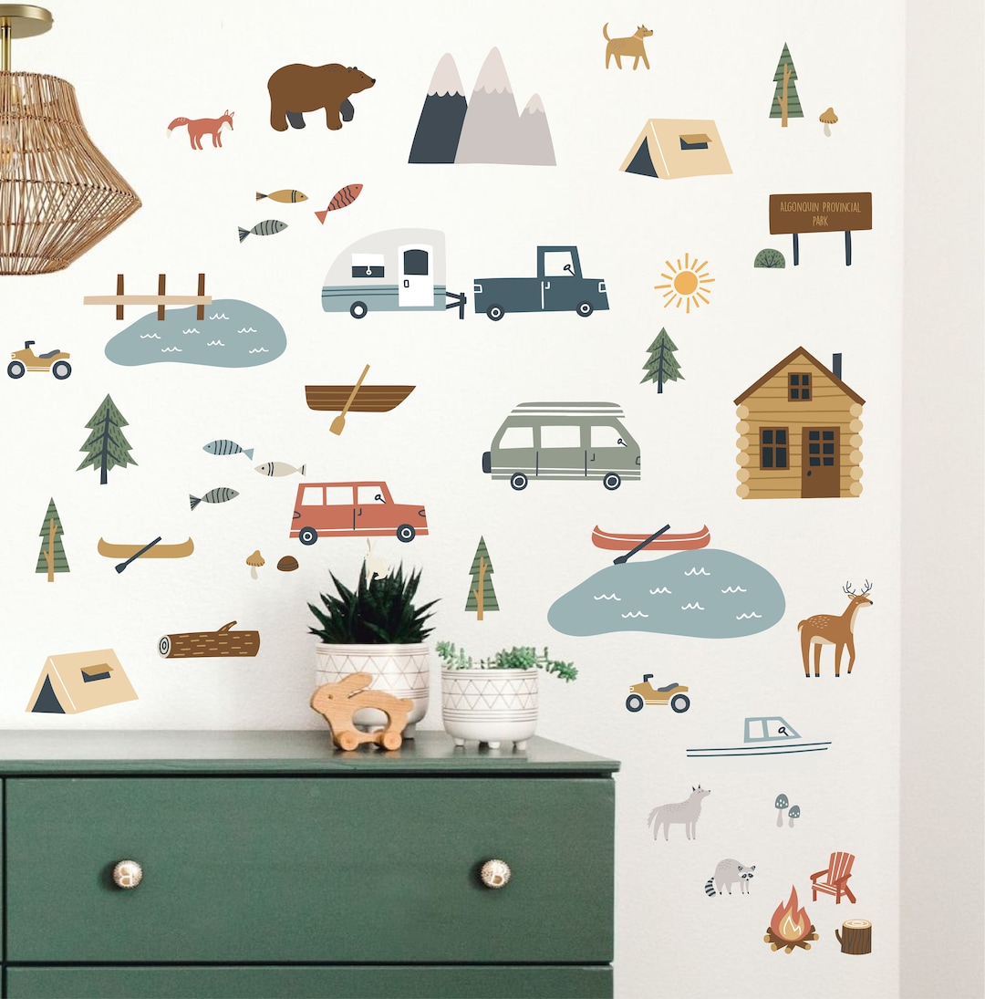 Pastel Vehicle Wall Decals, Forest Animals Wall Decals, Car Wall Decals ...