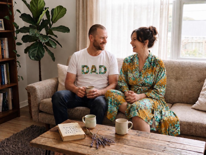 Green Maternity Dress With Matching Dad Shirt Couple Lounge and ...