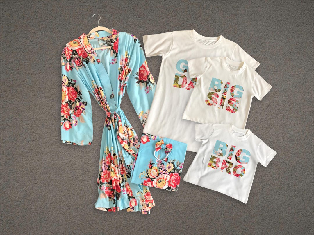 Kimono Robe Mommy and Me Matching Set, Dad Shirt, Personalized Hat ...