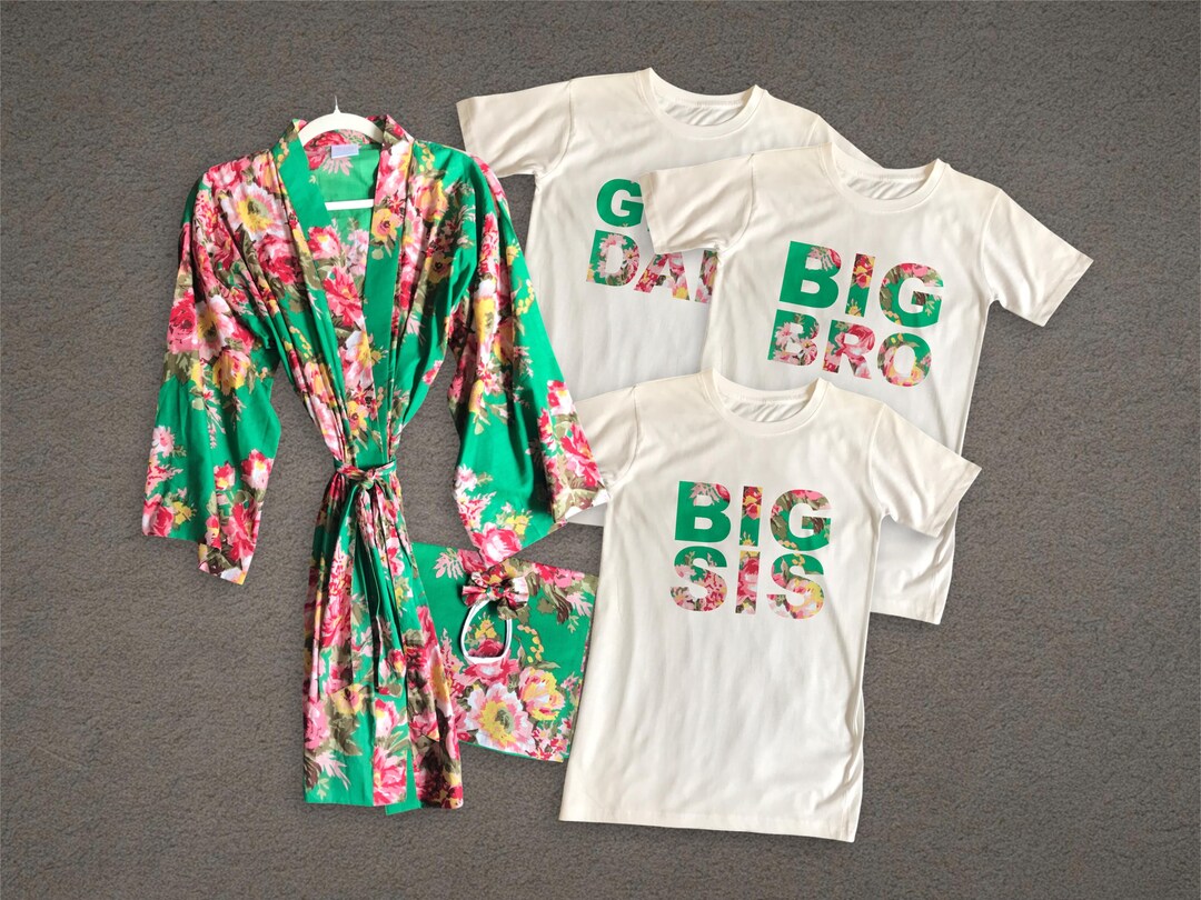 Kimono Robe Mommy and Me Matching Set, Dad Shirt, Personalized Hat ...