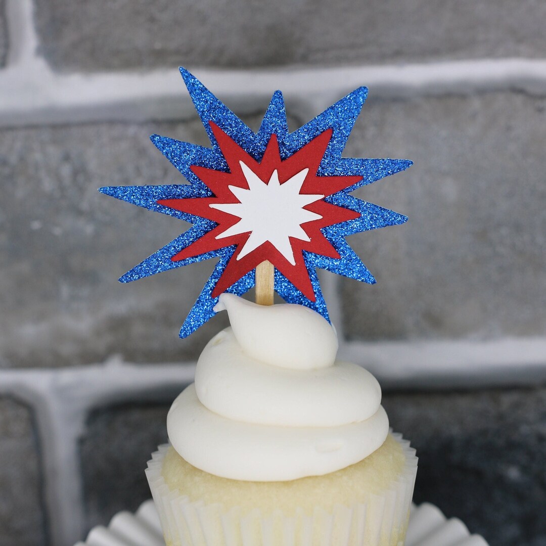 Firework Cupcake Toppers, July 4th Cupcake Toppers, Memorial Day ...