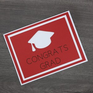 Crimson Red and White Graduation Card - Etsy