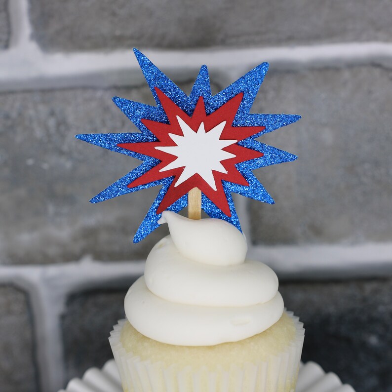 Firework Cupcake Toppers July 4th Cupcake Toppers Memorial - Etsy