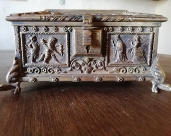 Vintage Brass Box, Antique Ornate Trinket Box, Old Jewelry Ring Box ...