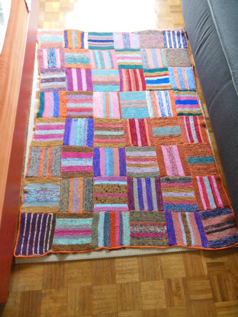 Unique Hand-knitted Wool Mat - Etsy