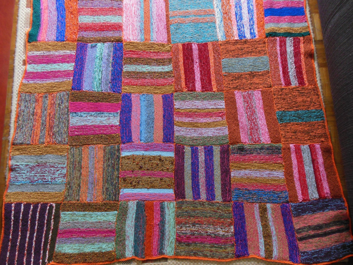 Unique Hand-knitted Wool Mat - Etsy