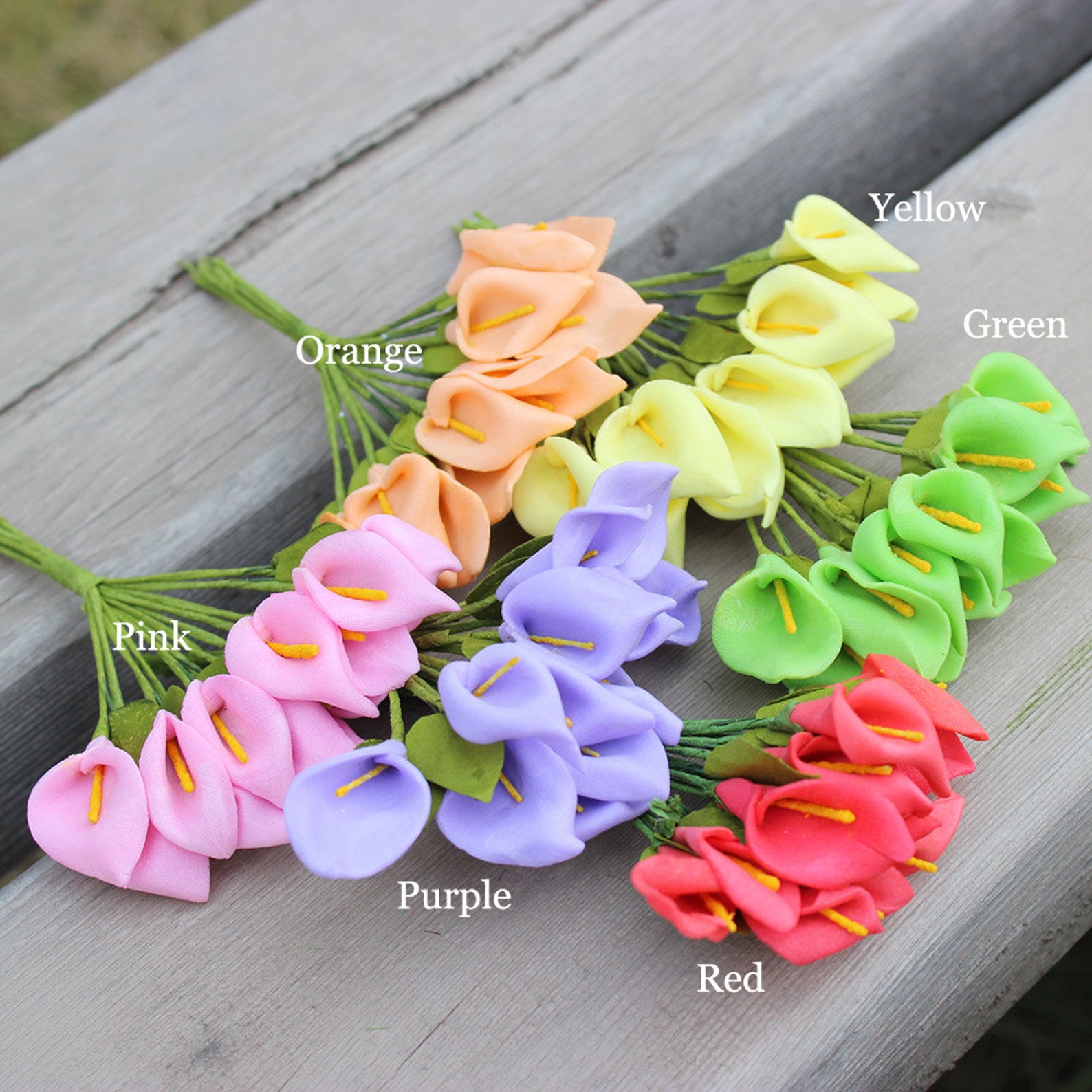 Bunch of 12-white Calla Miniature Flowersfoam - Etsy