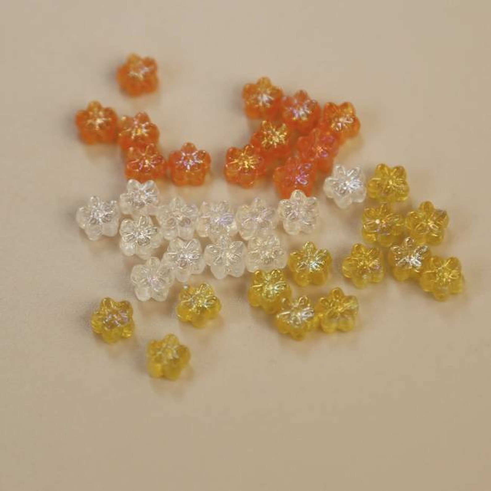 20pcs Mini Beads Flower Beads Acrylic Flower Beads With AB - Etsy