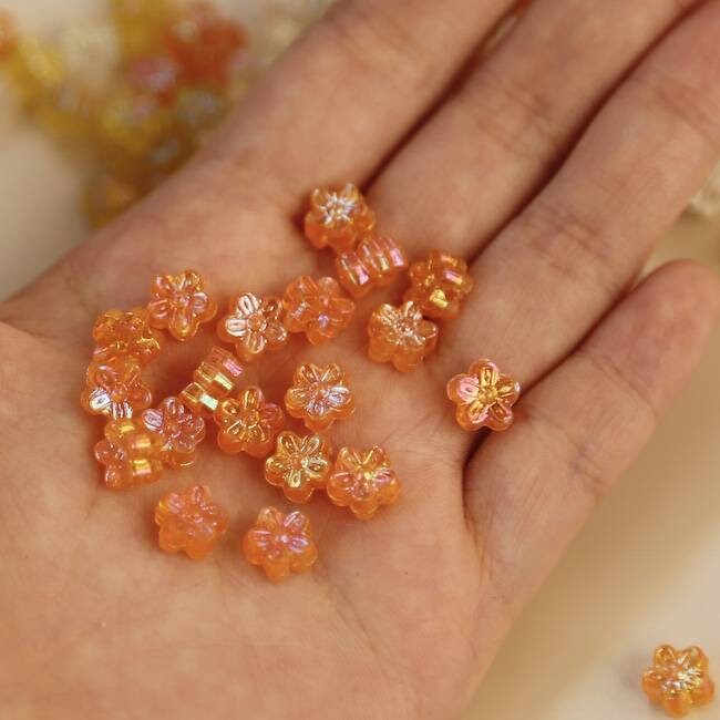 20pcs Mini Beads Flower Beads Acrylic Flower Beads With AB - Etsy