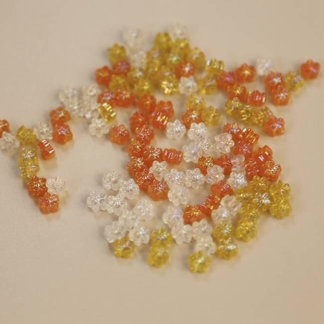 20pcs Mini Beads Flower Beads Acrylic Flower Beads With AB - Etsy