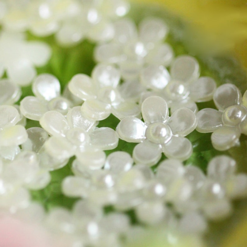 100pcs 10MM Cream Resin Sun Daisy Plum Blossom Pearl Flower - Etsy