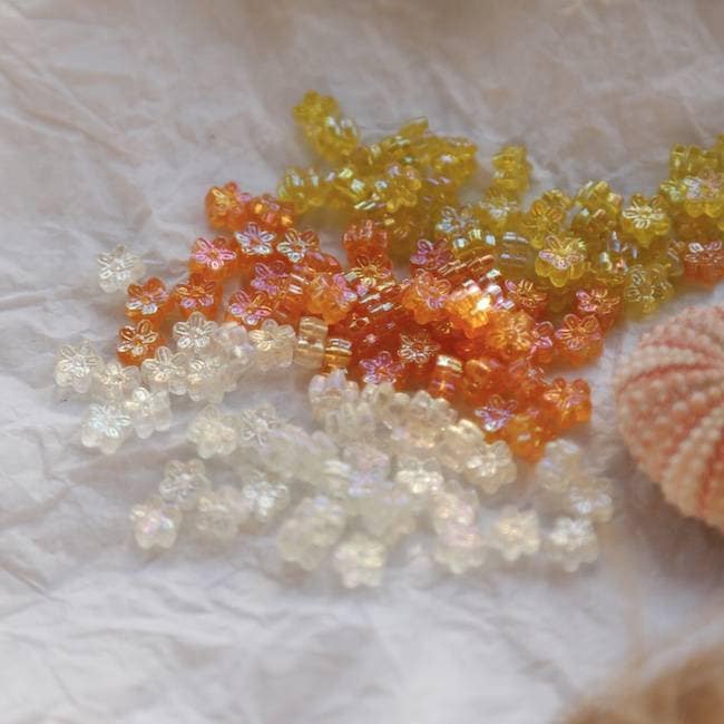 20pcs Mini Beads Flower Beads Acrylic Flower Beads With AB | Etsy