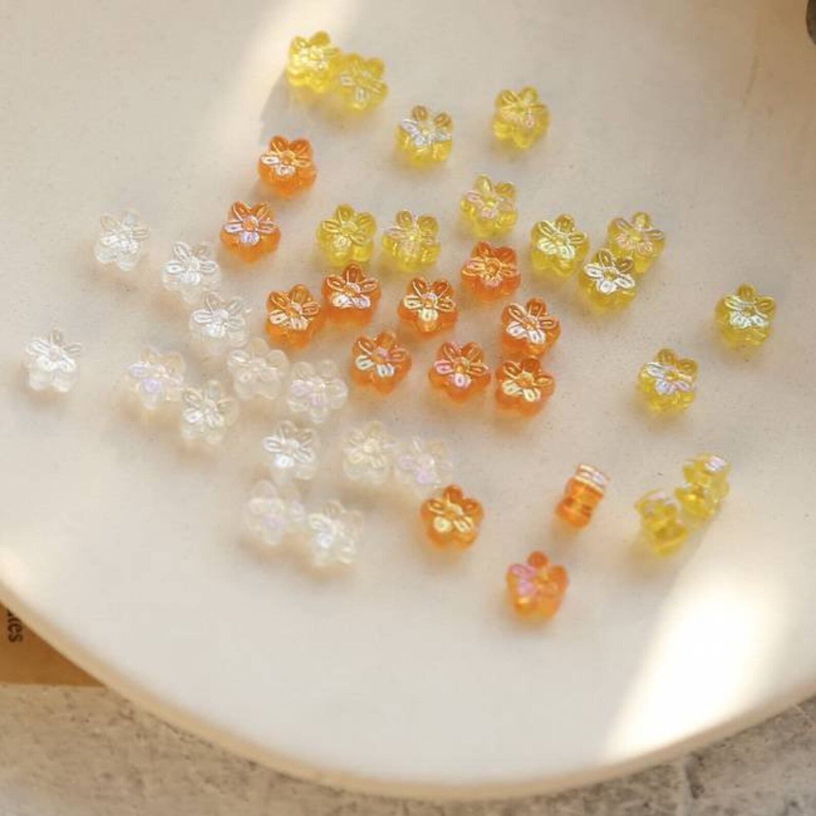 20pcs Mini Beads Flower Beads Acrylic Flower Beads With AB - Etsy