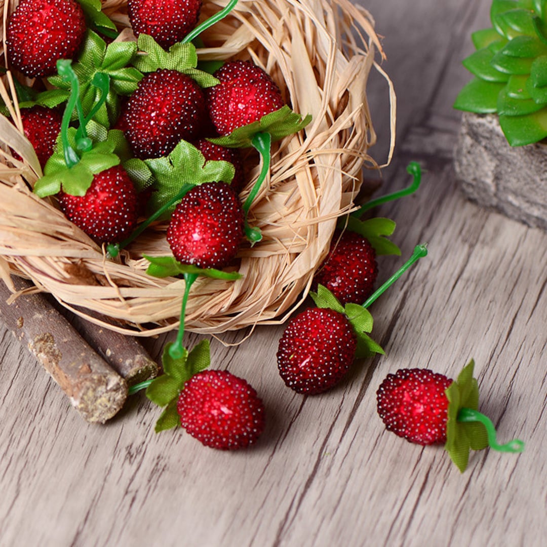 10pcs-artificial Red Berries,raspberry Fruit,fake Ripe Berry for Flower ...