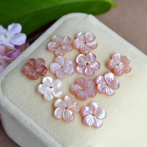 10pcs-10mm Natural Color Pink MOP Carved Mother of Pearl Shell | Etsy