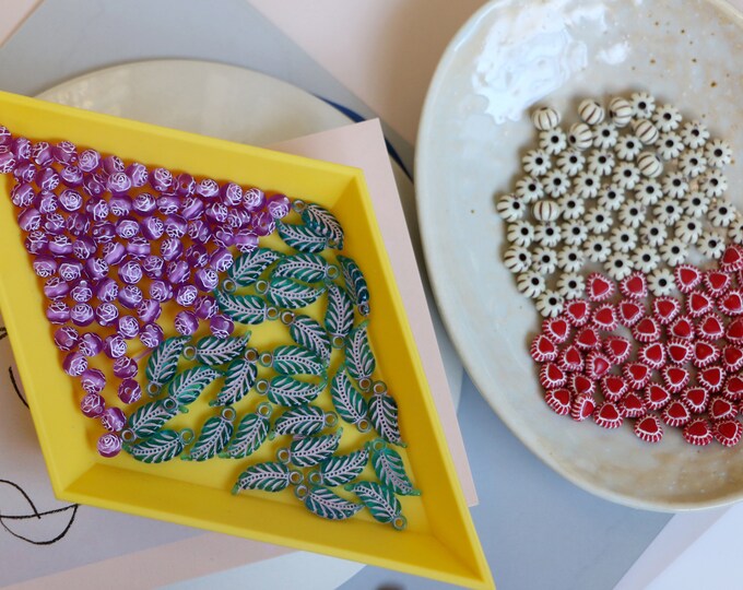 20pcs Mini Beads Flower Beads Acrylic Flower Beads With AB | Etsy