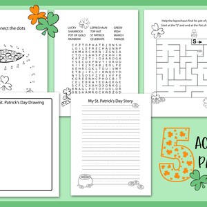 St Patrick's Day Coloring and Activity Sheets, St Pats Games, Maze ...