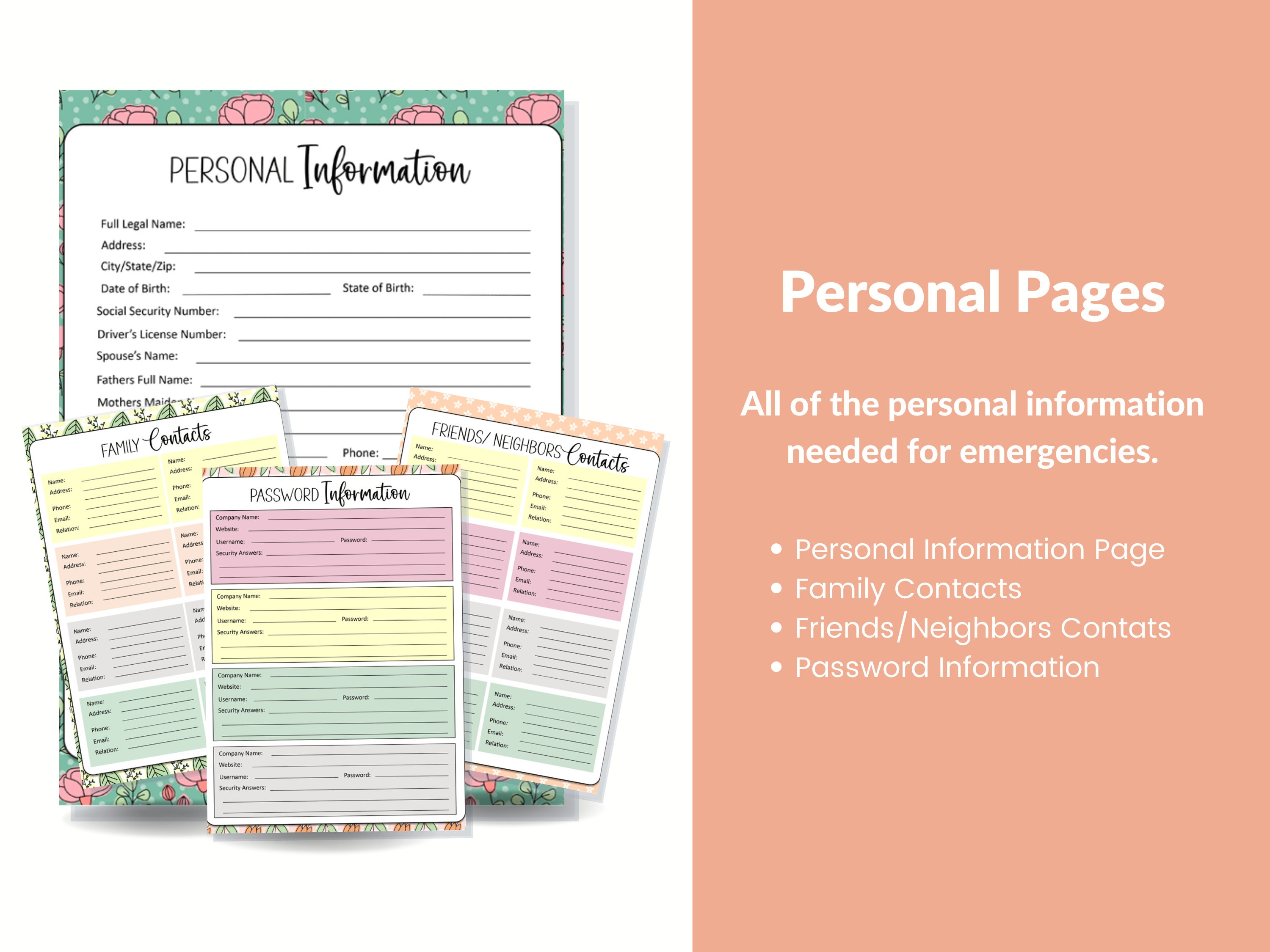 Just in Case Planner , What to Do Now Emergency & Legacy Planner, End ...