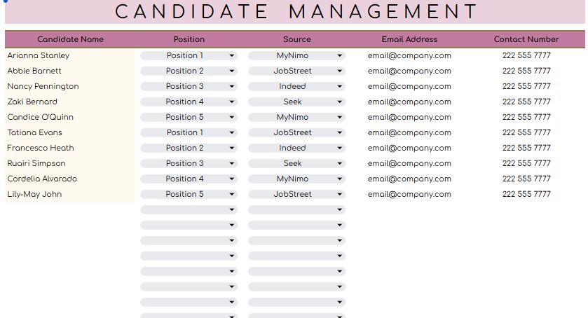 Interview Schedule Tracker HR Template: Editable Google Sheets (digital ...