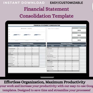Financial Statement Consolidation Template – Editable Google Sheets ...