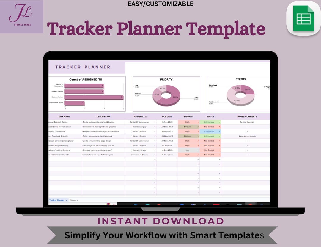 Tracker Planner Template, Digital Download Customizable Tracker,daily ...