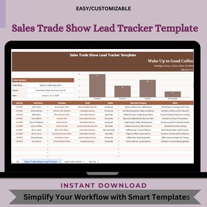 Trade Show Lead Tracker Template, Editable Google Sheets, Sales CRM ...