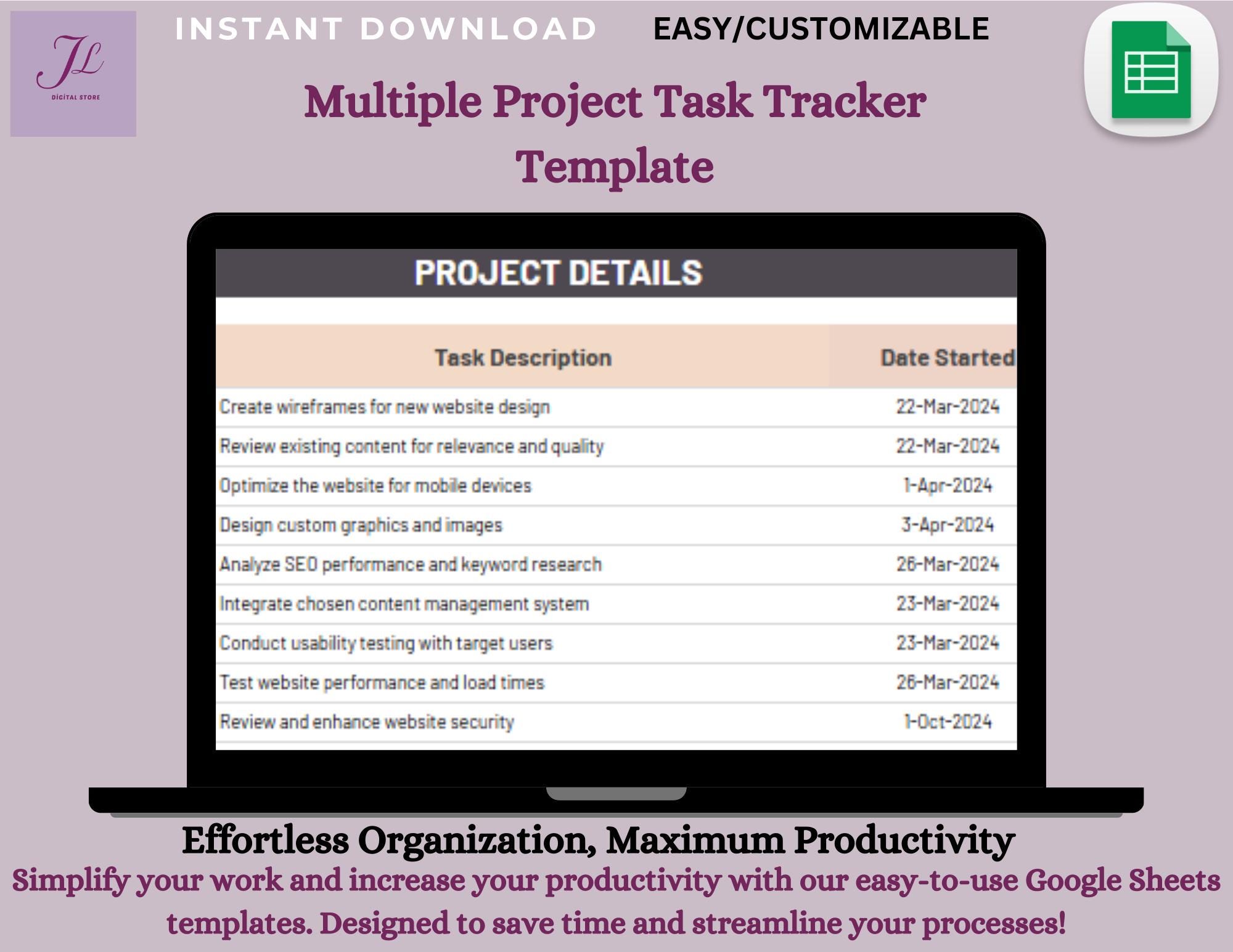 Multiple Project Task Tracker Template, Project Task Tracker, Multiple ...
