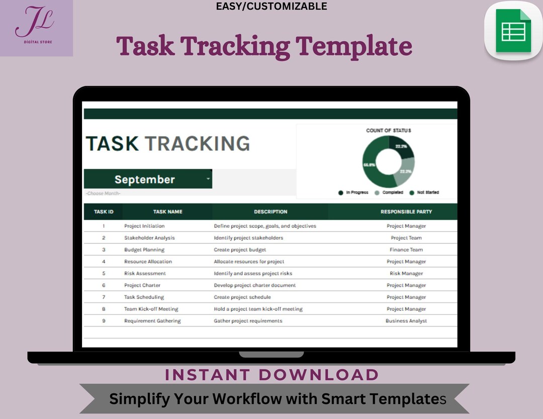 Editable Task Tracker: Google Sheets Template (digital Download) - Etsy