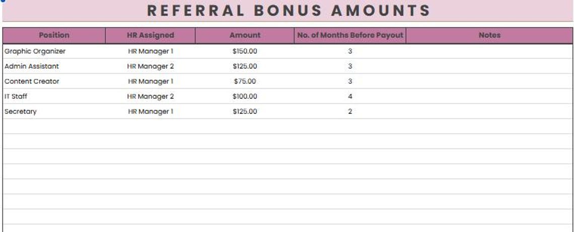 Employee Referral Bonus Tracker HR Template, Employee Referral,referral ...