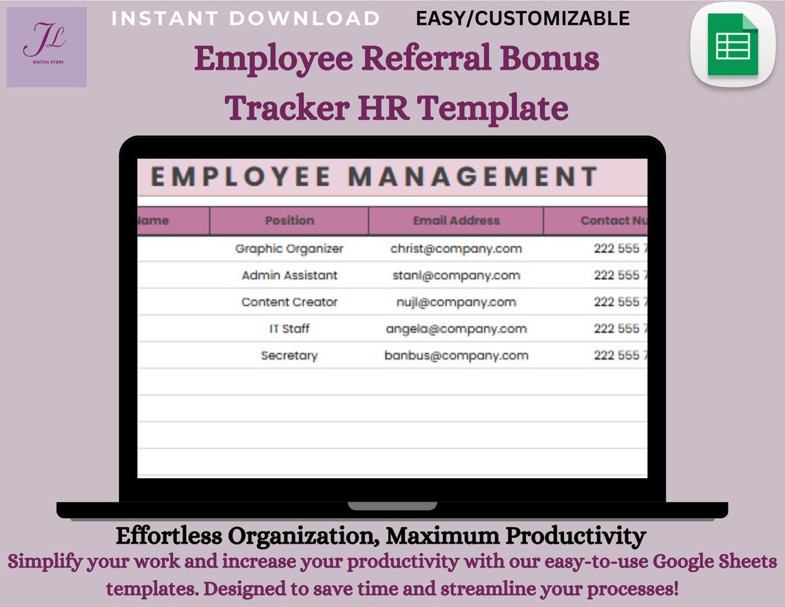 Employee Referral Bonus Tracker HR Template, Employee Referral,referral ...