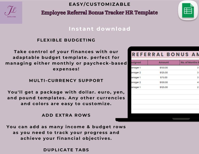 Employee Referral Bonus Tracker HR Template, Employee Referral,referral ...