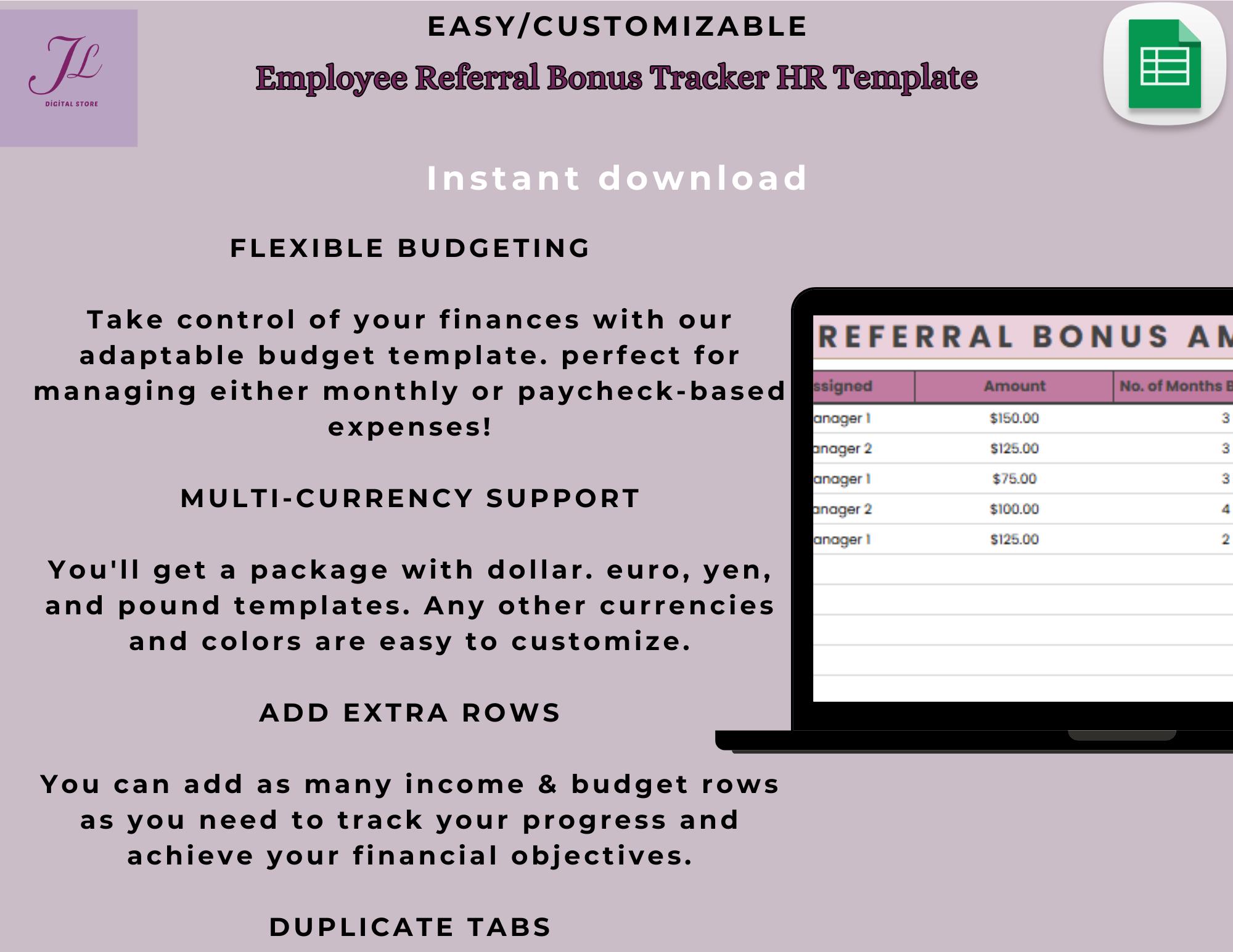 Employee Referral Bonus Tracker HR Template, Employee Referral,referral ...
