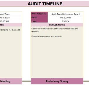 Audit Timeline Template – Digital Download, Editable Google Sheets for ...
