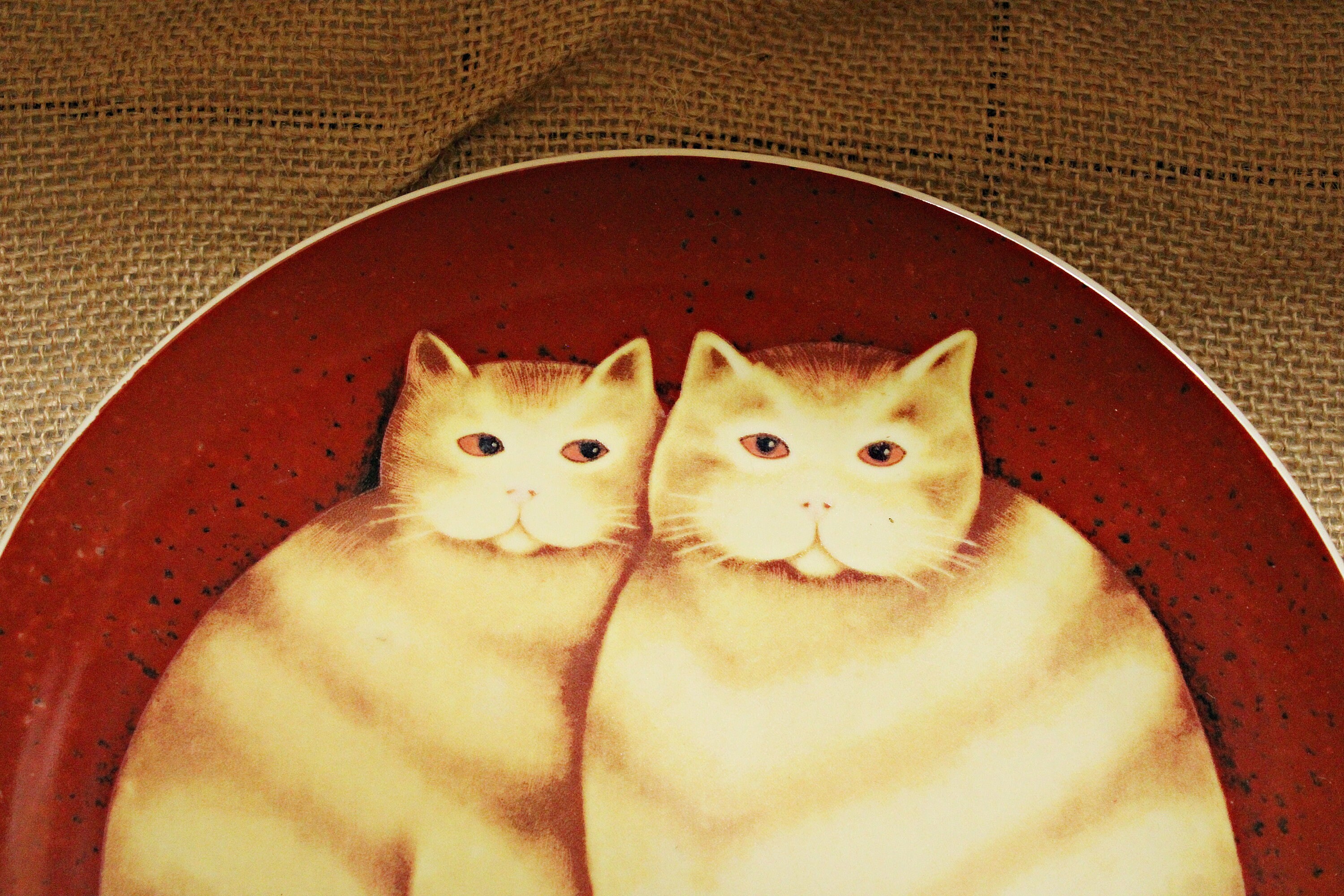 Dept 56 Francesca and Gordon Cat Plate, Martin Leman, Orange Tabby ...