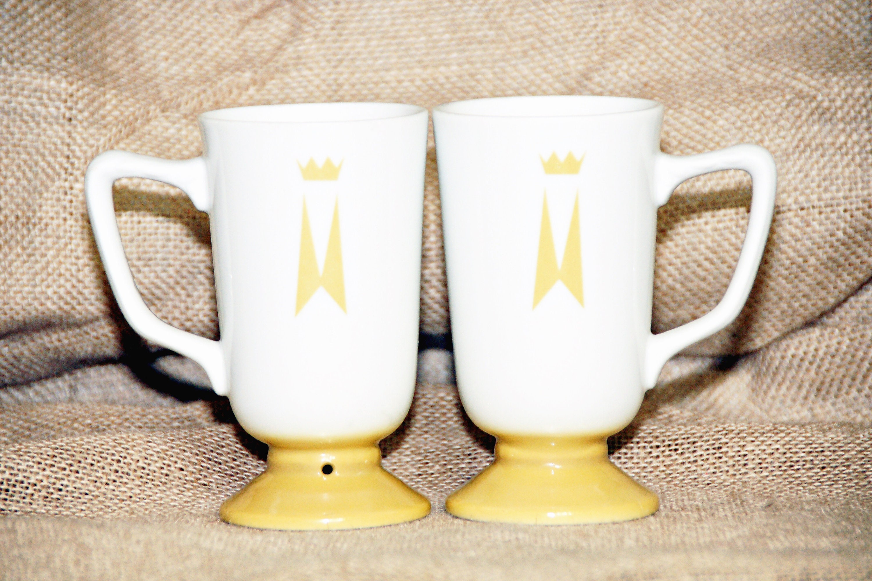 Marriott Hotel Footed Irish Coffee Mugs, Homer Laughlin, Crown ...