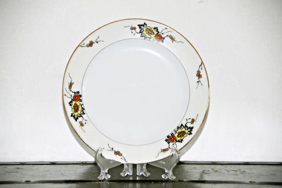 Asian Floral Plate JonRoth Studios Blenheim 8 Inch Gold | Etsy