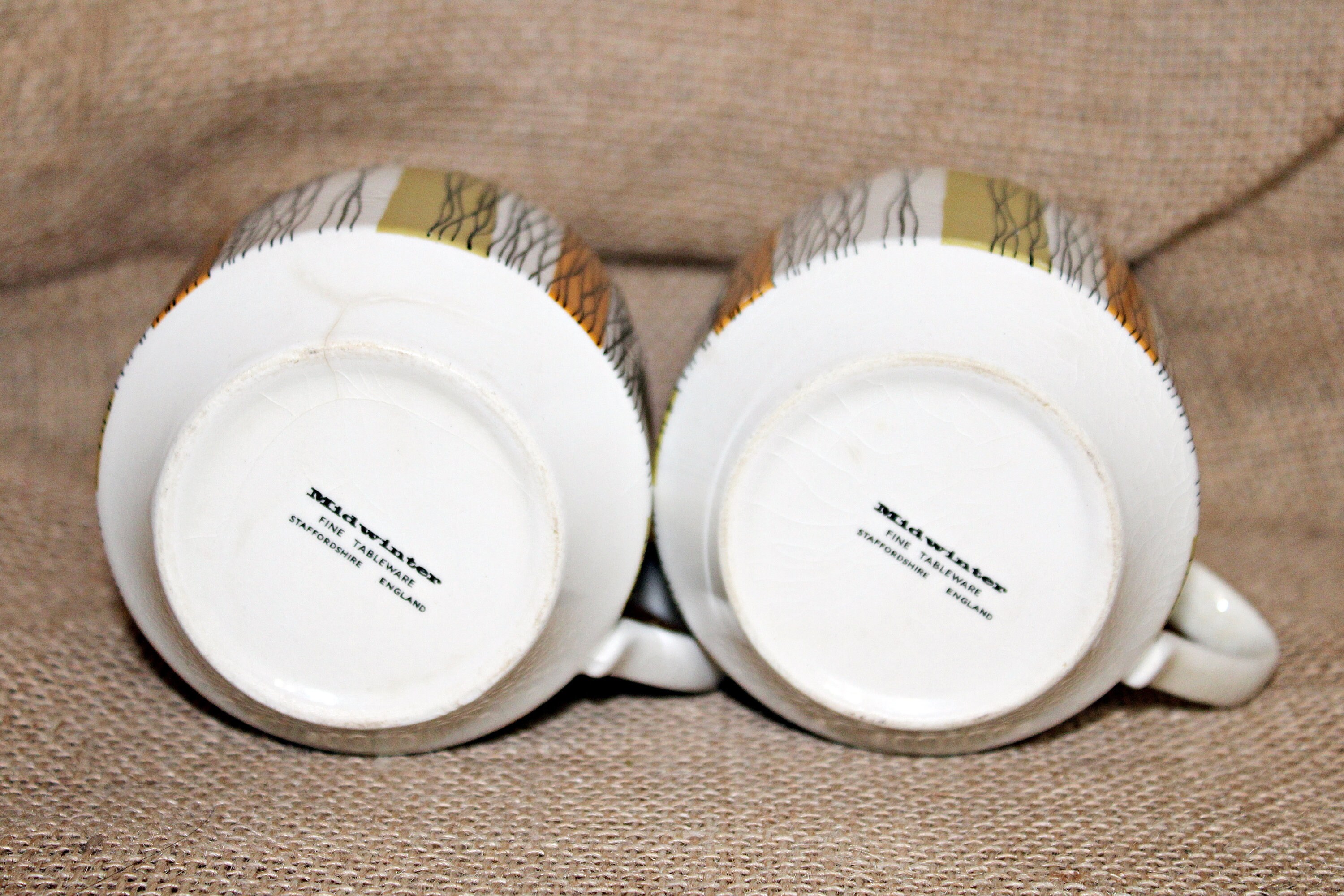 Midwinter Sienna Cup and Saucer Set Pair Fall Colors - Etsy