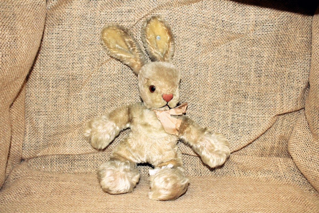 Steiff Bunny Rabbit Stuffed Animal, Silver Button Ear, No Tag, 1965 ...