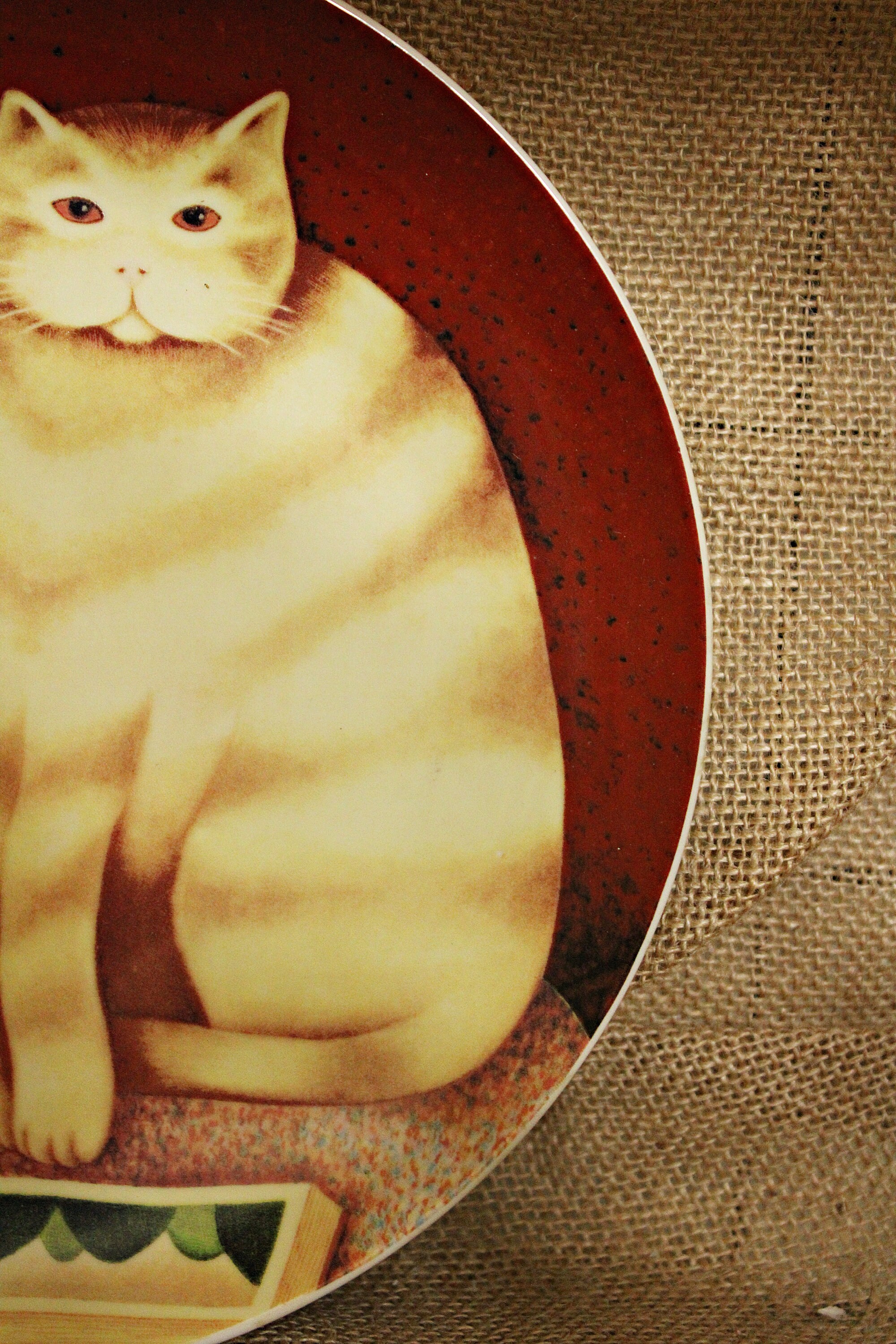 Dept 56 Francesca and Gordon Cat Plate Martin Leman Orange | Etsy