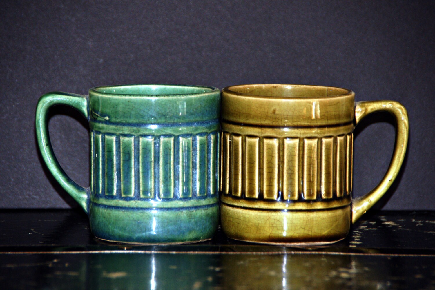 Kitchen & Dining Vintage Ceramic Mugs Retro 70's Stoneware Woven Basket ...