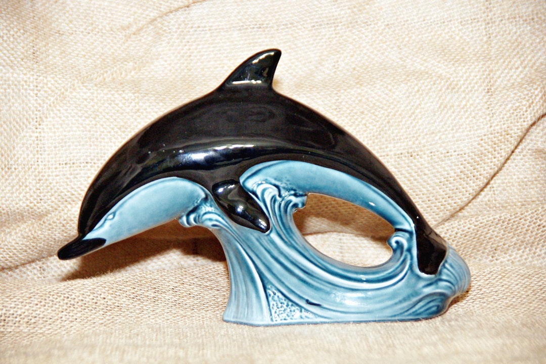 Buy Poole Pottery Blue Dolphin Medium Aqua and Black Jump Online in ...