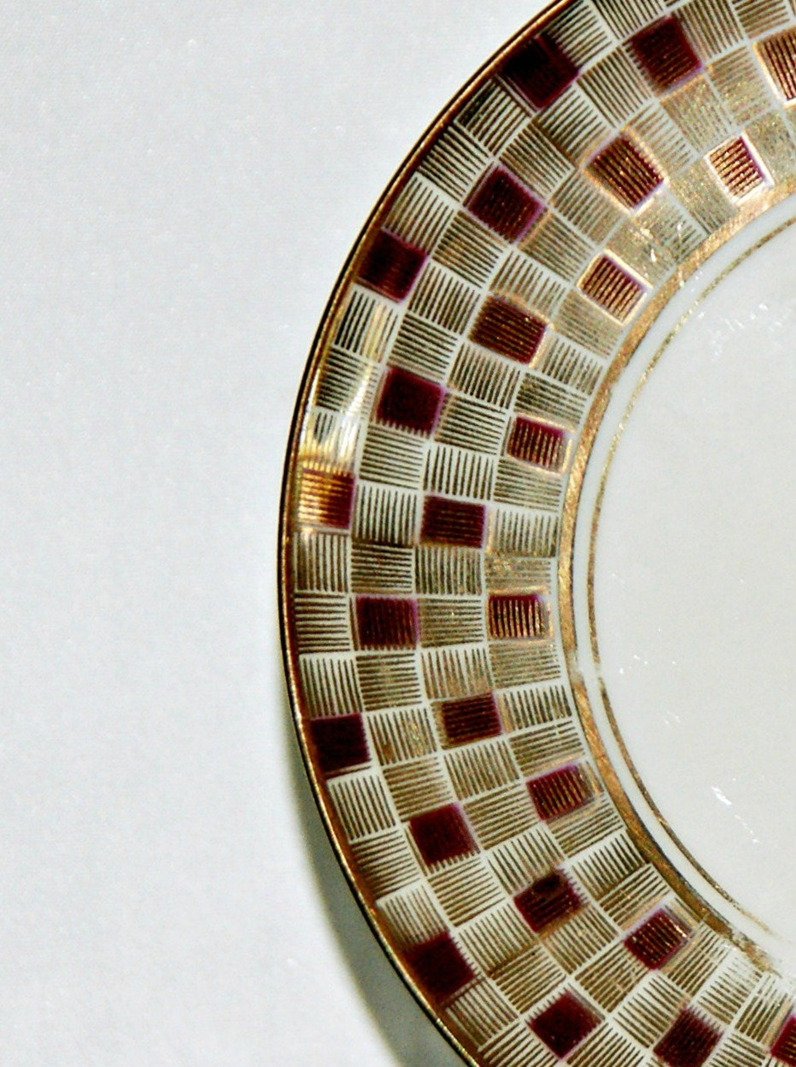 Winterling Maroon Snack Plate 8 Inch Gilded Art Deco | Etsy