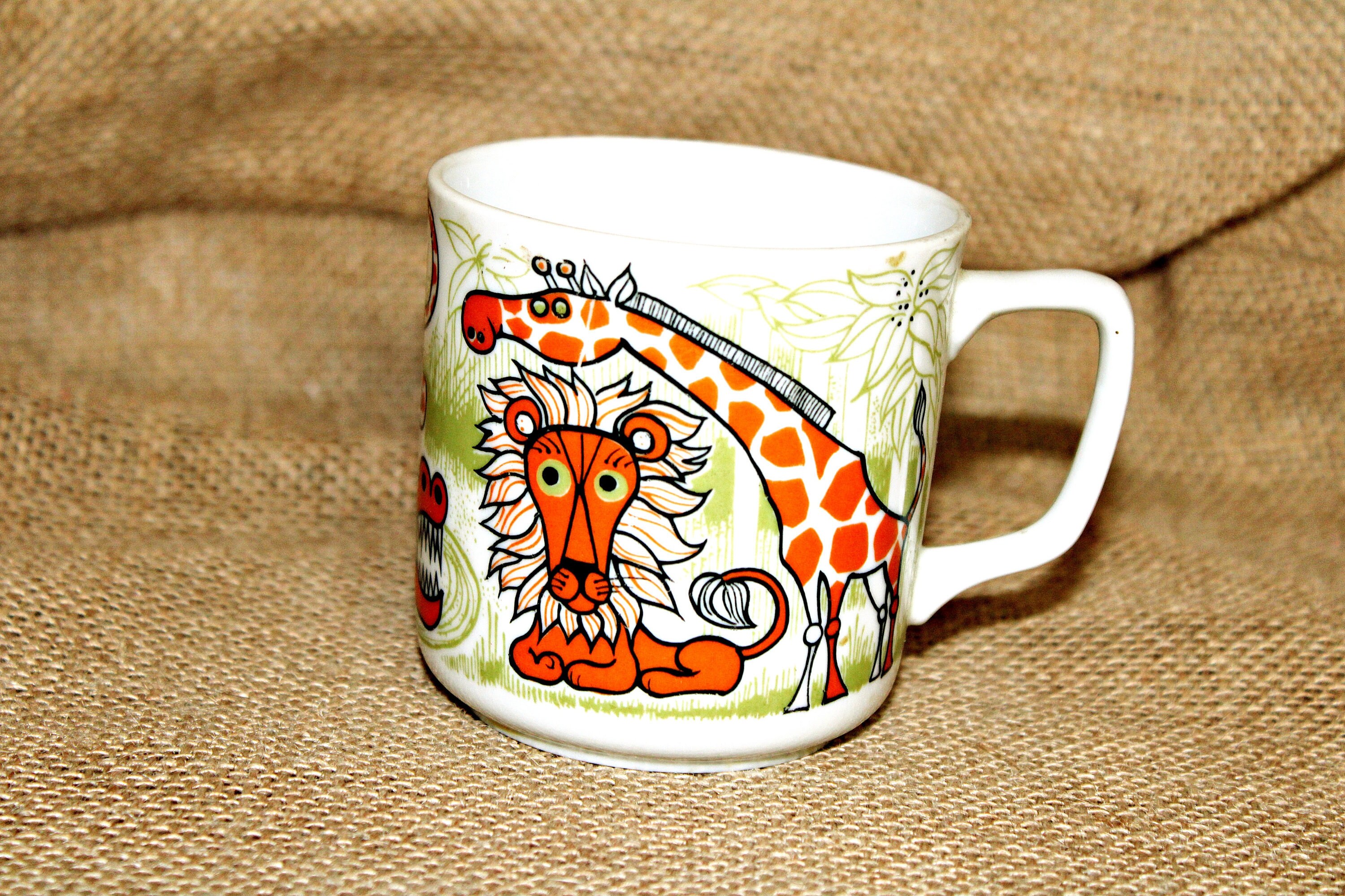 Zoo Animal Mug Lion Giraffe Cheetah Alligator Zebra - Etsy